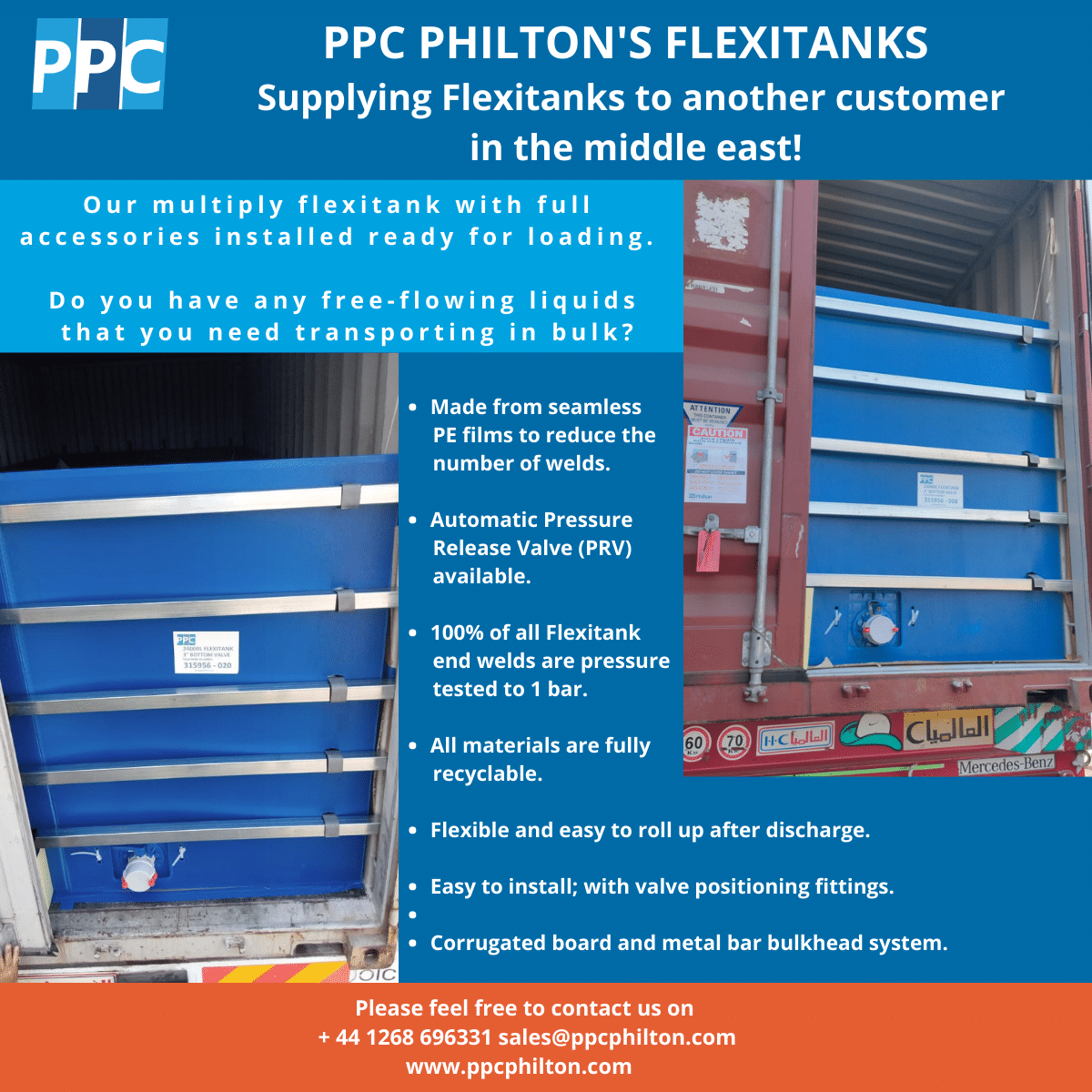 PPC Philton - Supplying Flexitanks To Another Customer In The Middle East - Philton